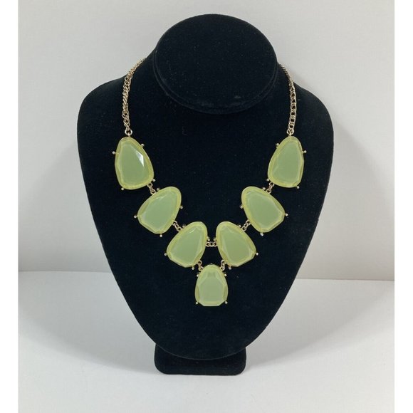 Unbranded | Jewelry | Lime Green And Gold Tone Womens Bib Necklace ...